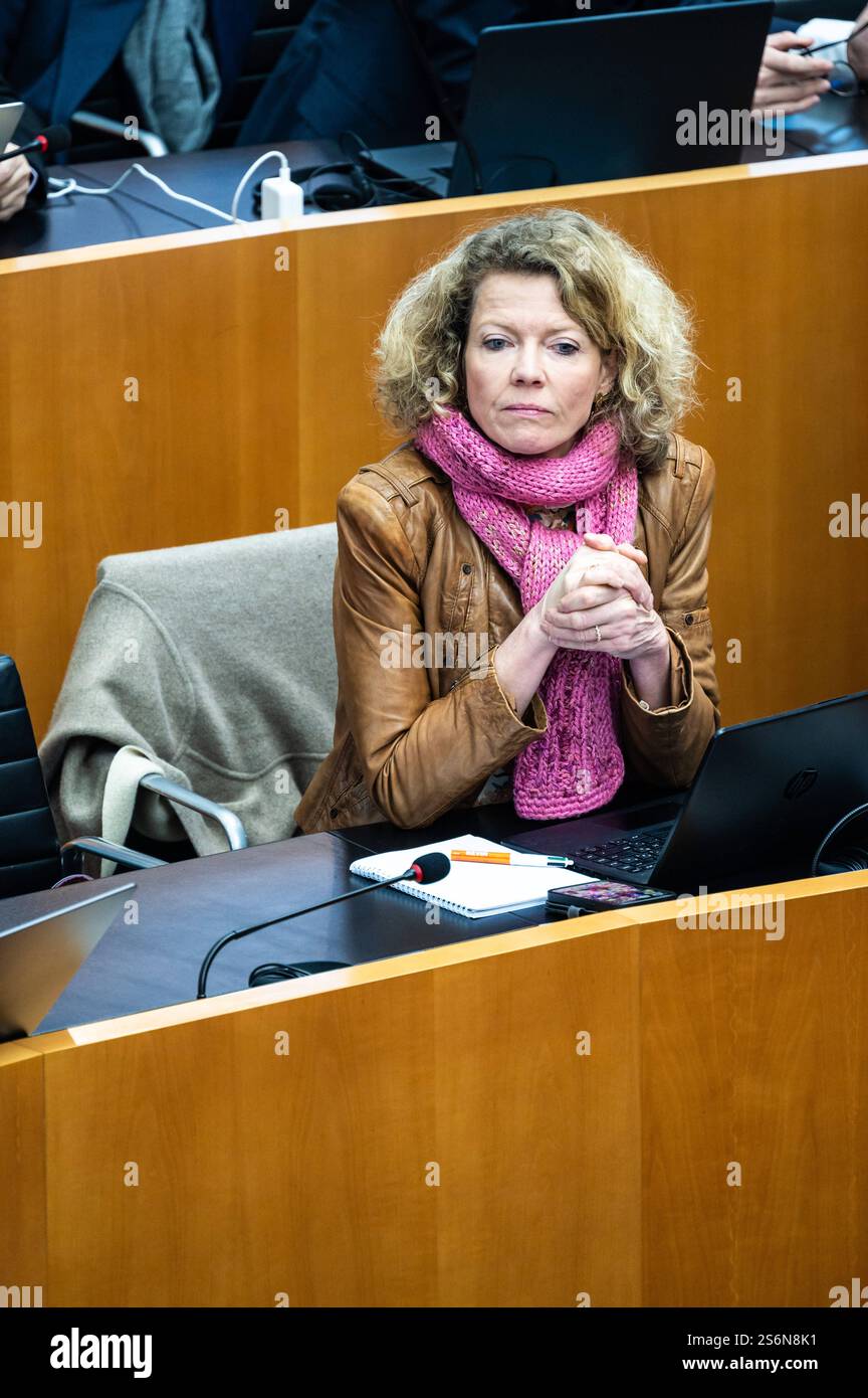 ClÃ mentine Barzin at the the plenary sitting of the Brussels Regional Parliament, Brussels ...