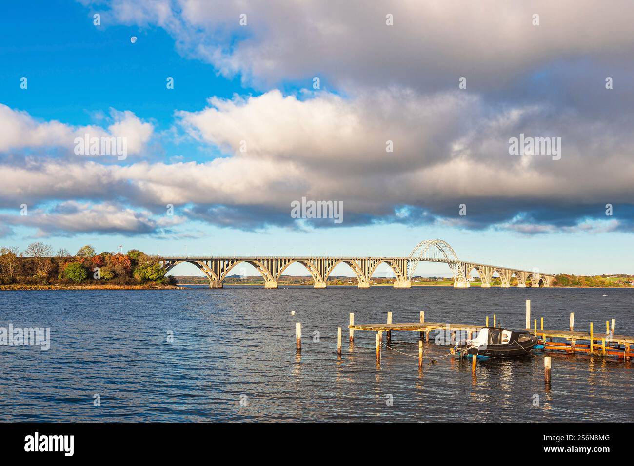 The Dronning Alexandrines Bro bridge between Zealand and Mön in Denmark ...