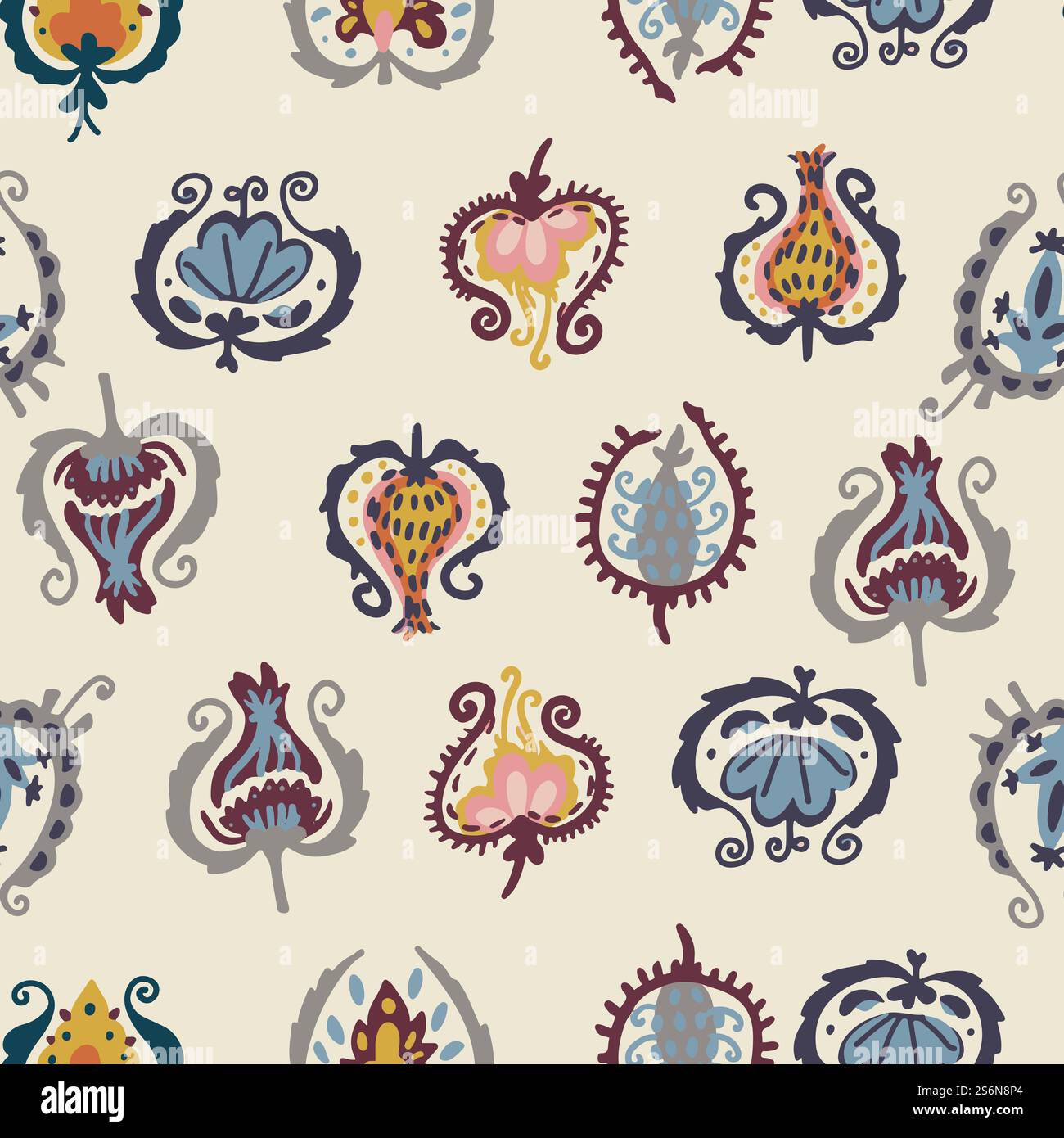 Natural flourishing and blooming of plants seamless pattern. Floral ...