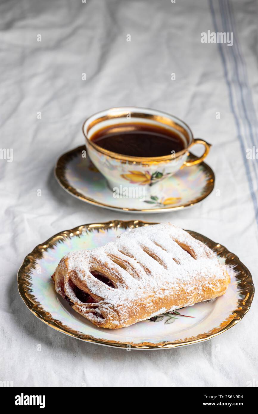 Cup coffee cake cherries hi-res stock photography and images - Alamy