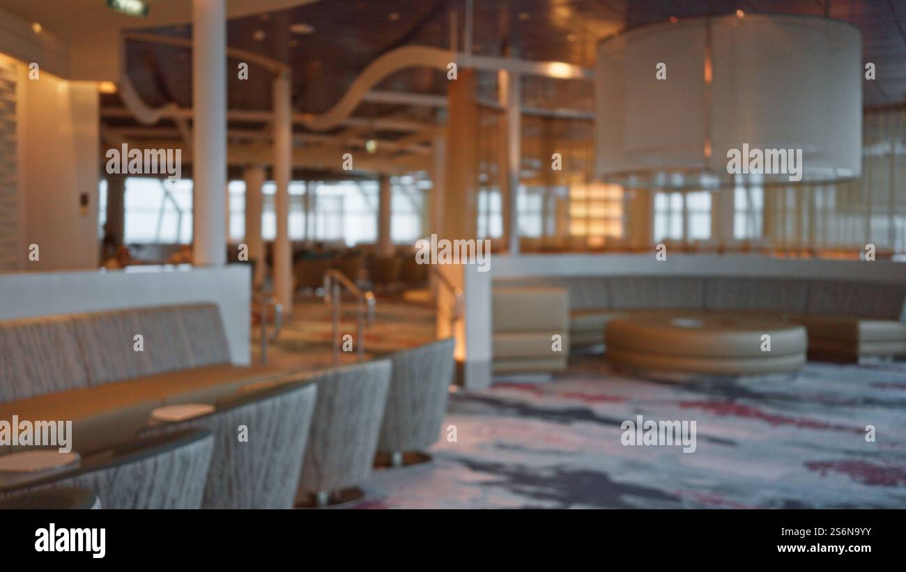 Defocused luxury restaurant with bokeh lights, showcasing elegant ...