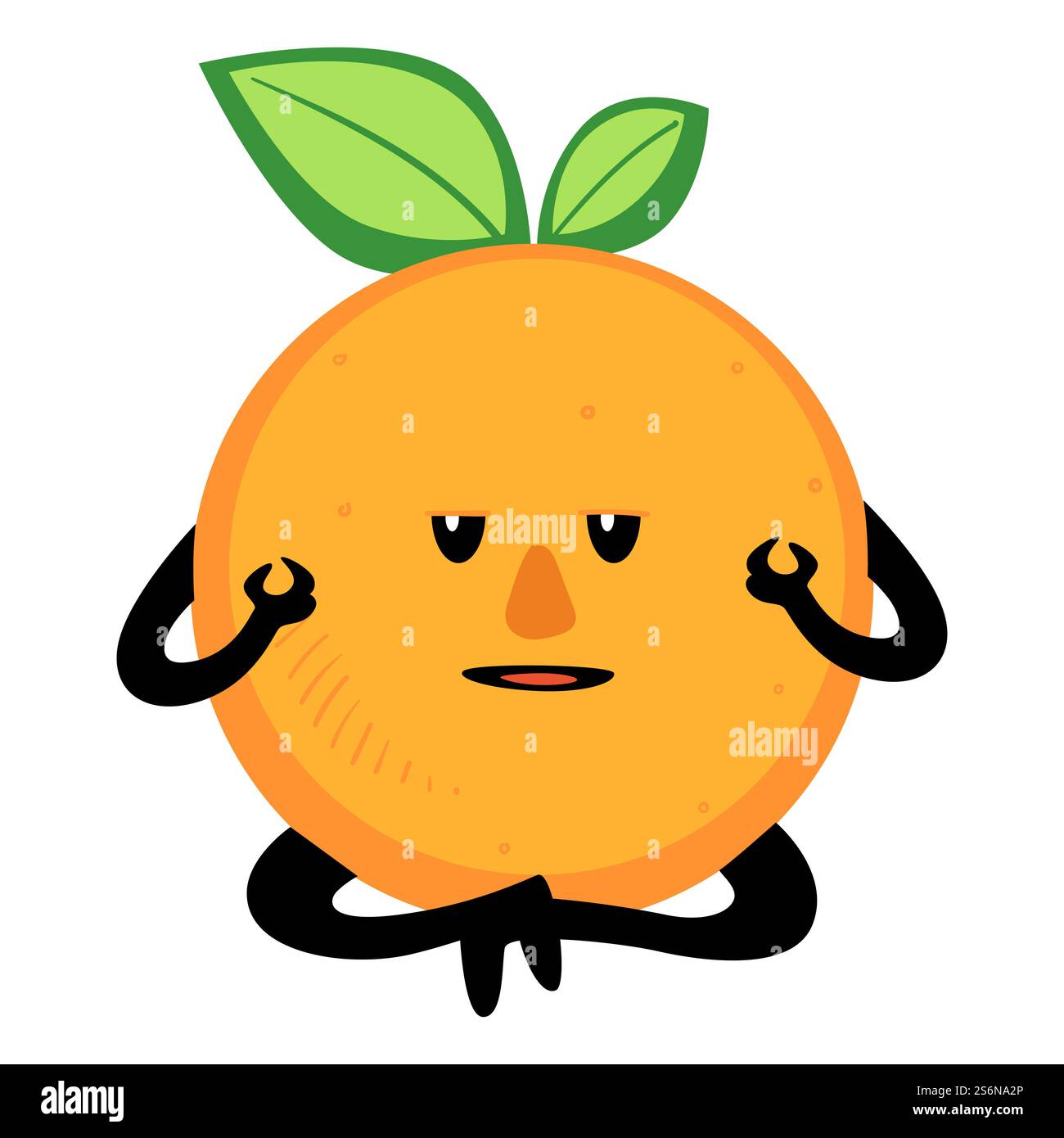 Sportive fruit doing exercises for healthy life, isolated meditating ...