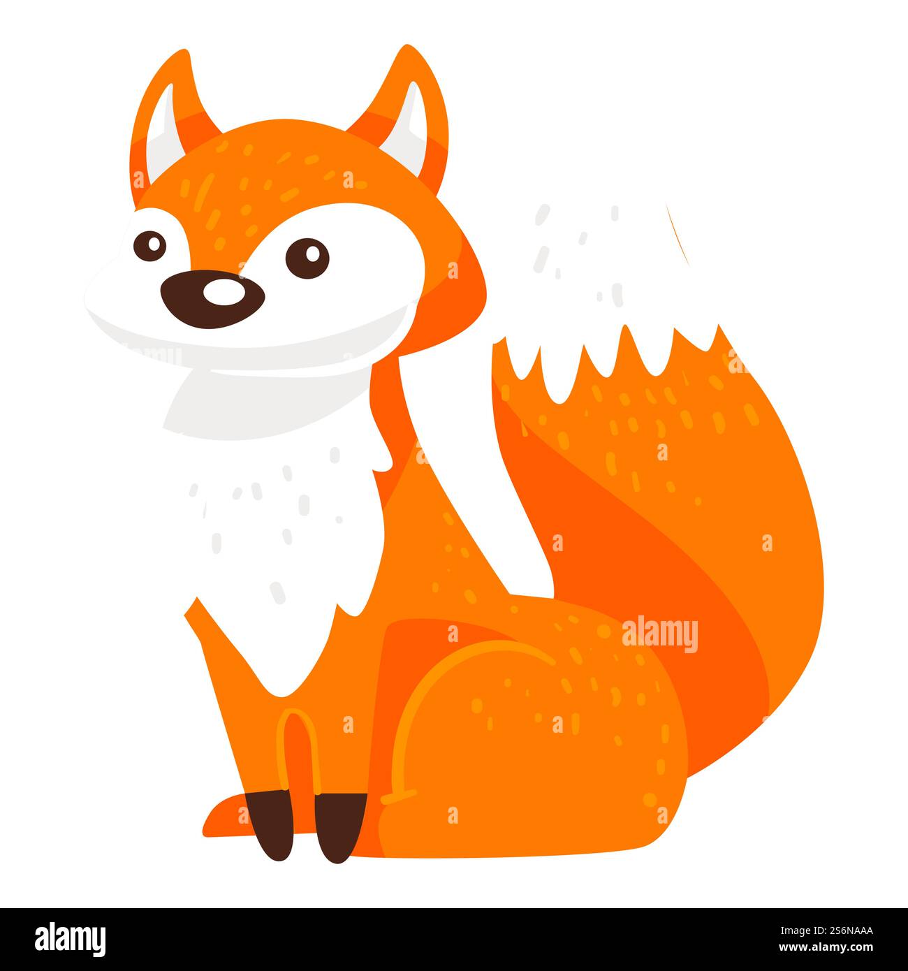 Woodland animal sitting still, small baby fox with furry coat and ...