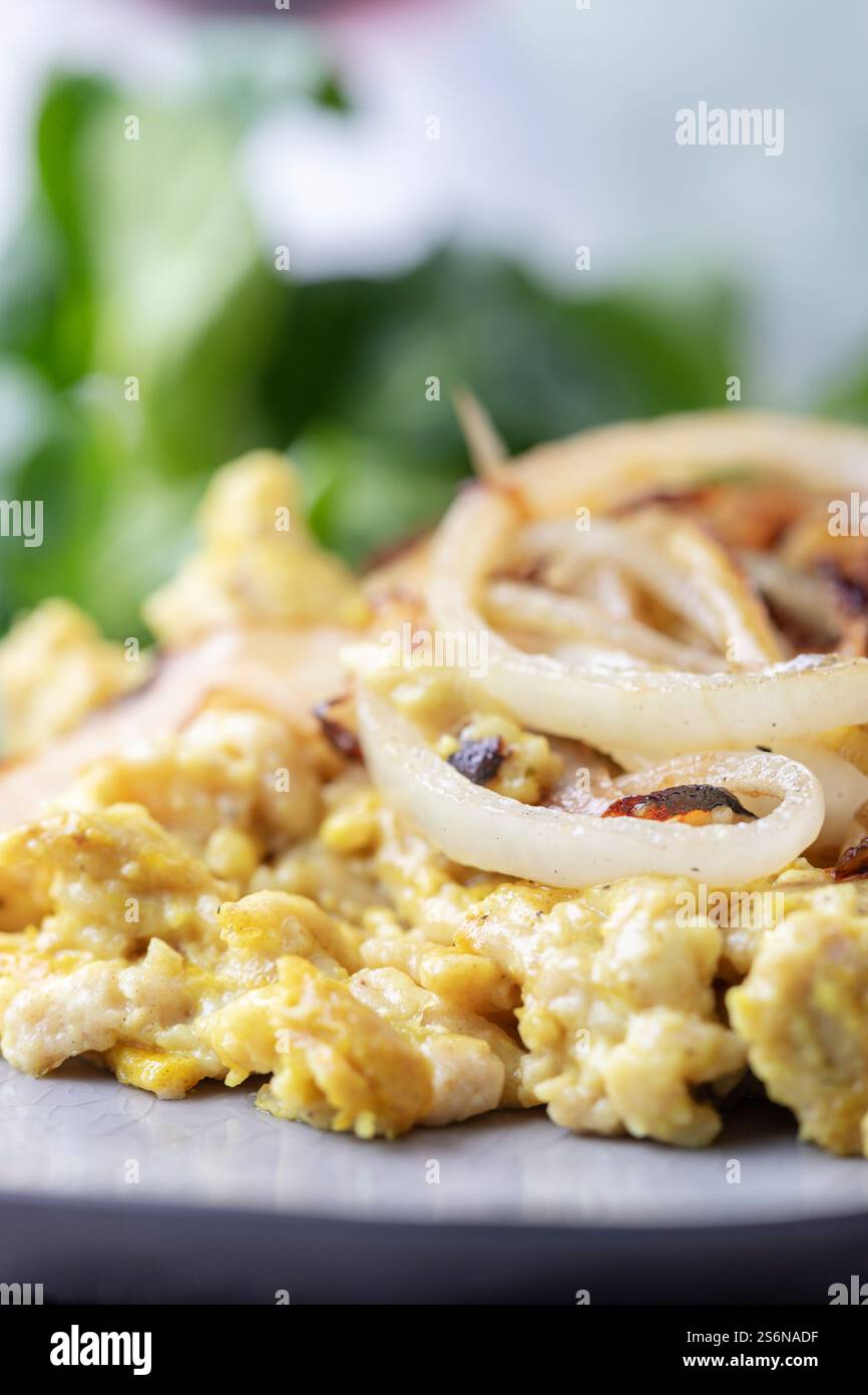 Austrian spaetzle with salad and wine Stock Photo - Alamy