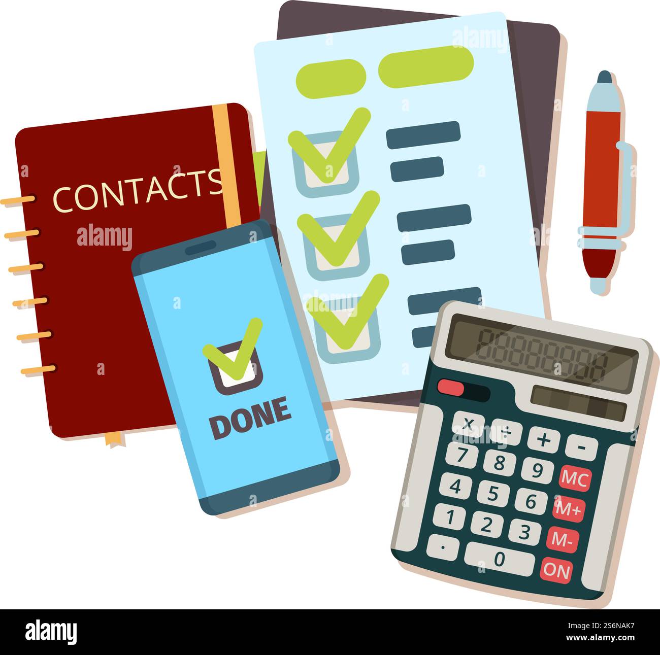 Calculator business tools. Modern stationery notebook pen paper sheet ...