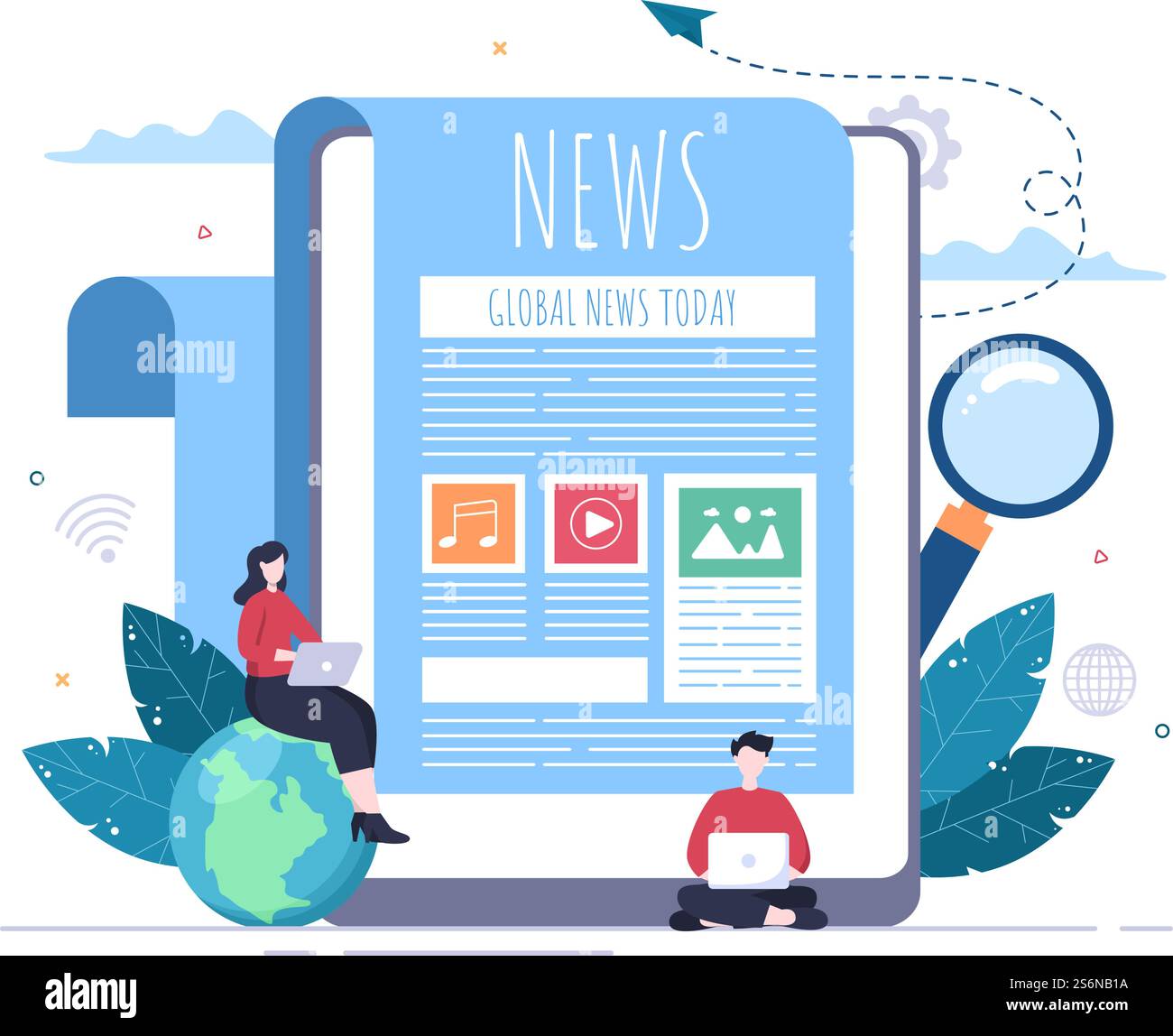 Breaking News Reporter Background Vector Illustration With Broadcaster ...