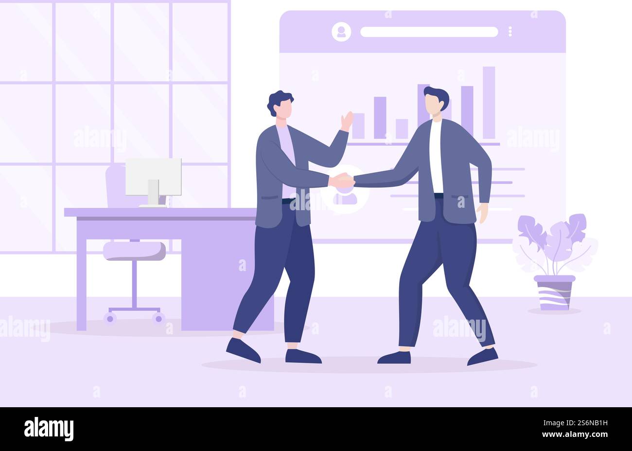 Two Businessmen Reach a Deal or Agreement Shaking Hands on Cooperation ...