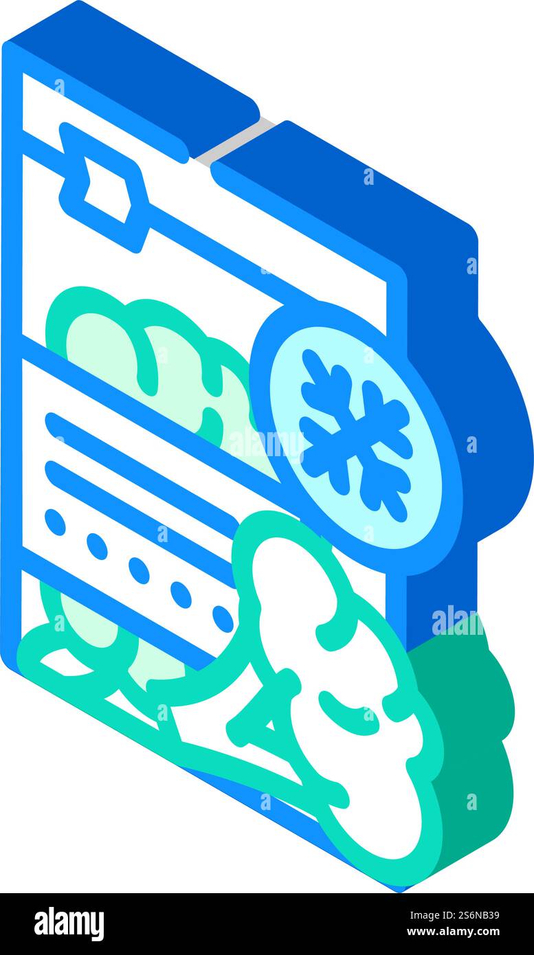broccoli frozen vegetable isometric icon vector. broccoli frozen ...