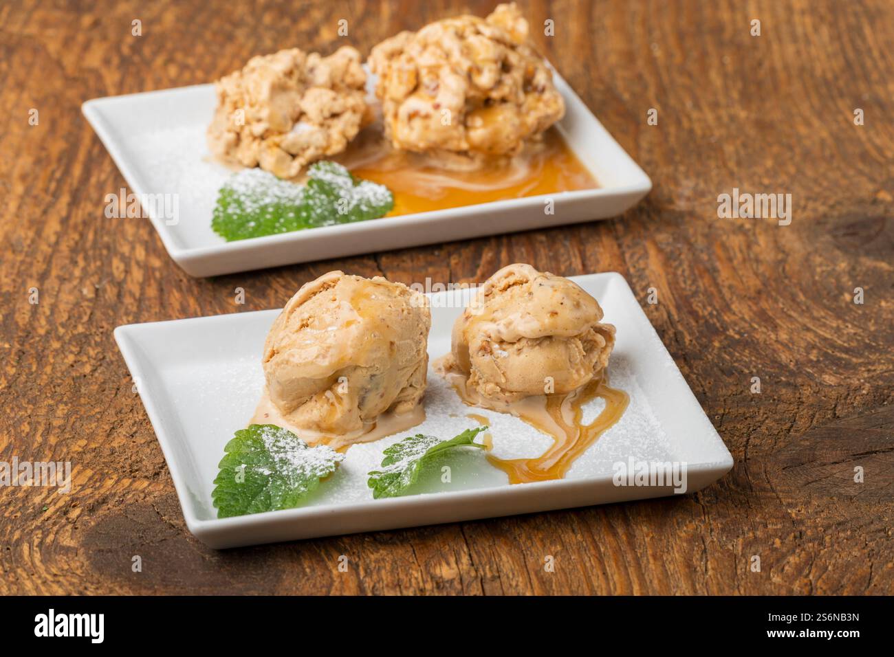 Close-up of walnut ice cream Stock Photo - Alamy