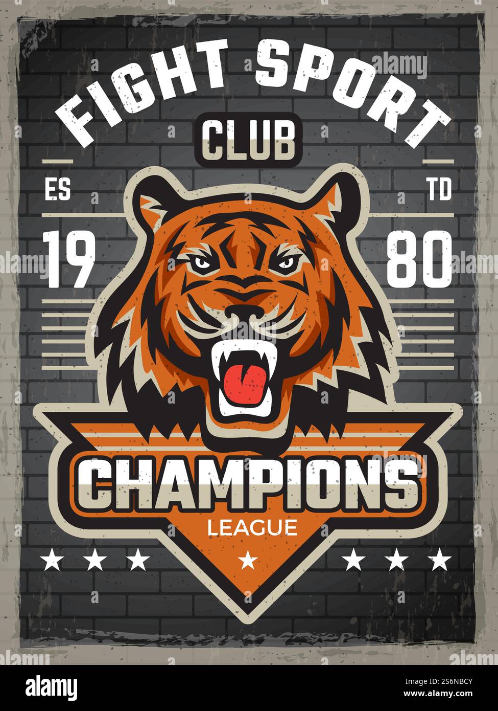 Team animals poster. Wild sport mascot shield on placard vector animal ...