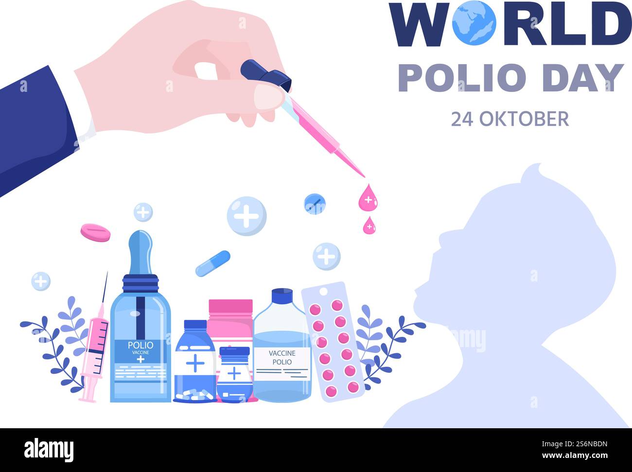 World Polio Day Background Which is Celebrated on October 24 Medicine ...