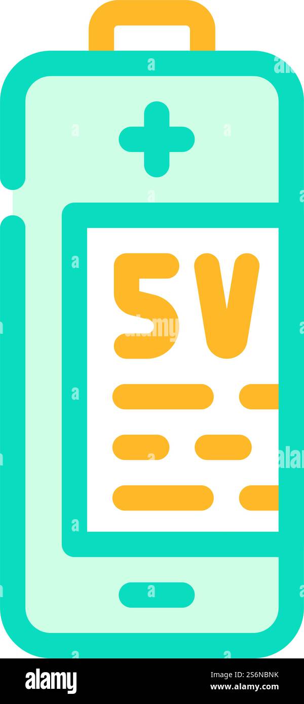 Sv Battery Color Icon Vector Sv Battery Sign Isolated Symbol Illustration Sv Battery Color