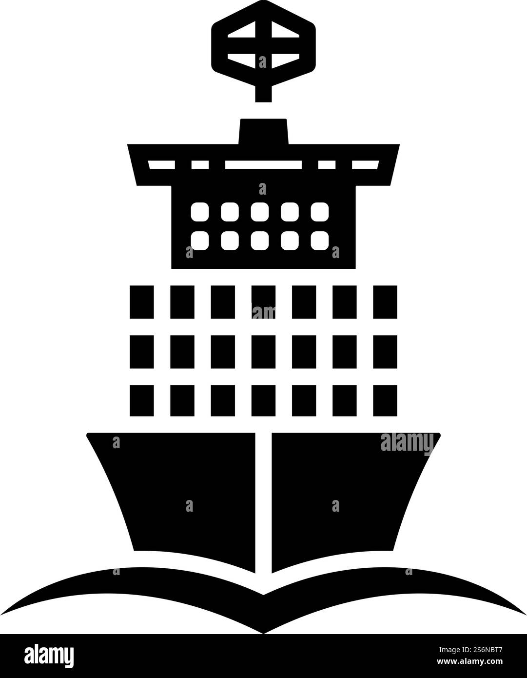 Container Ship Icon. Black Stencil Design. Vector Illustration Stock ...