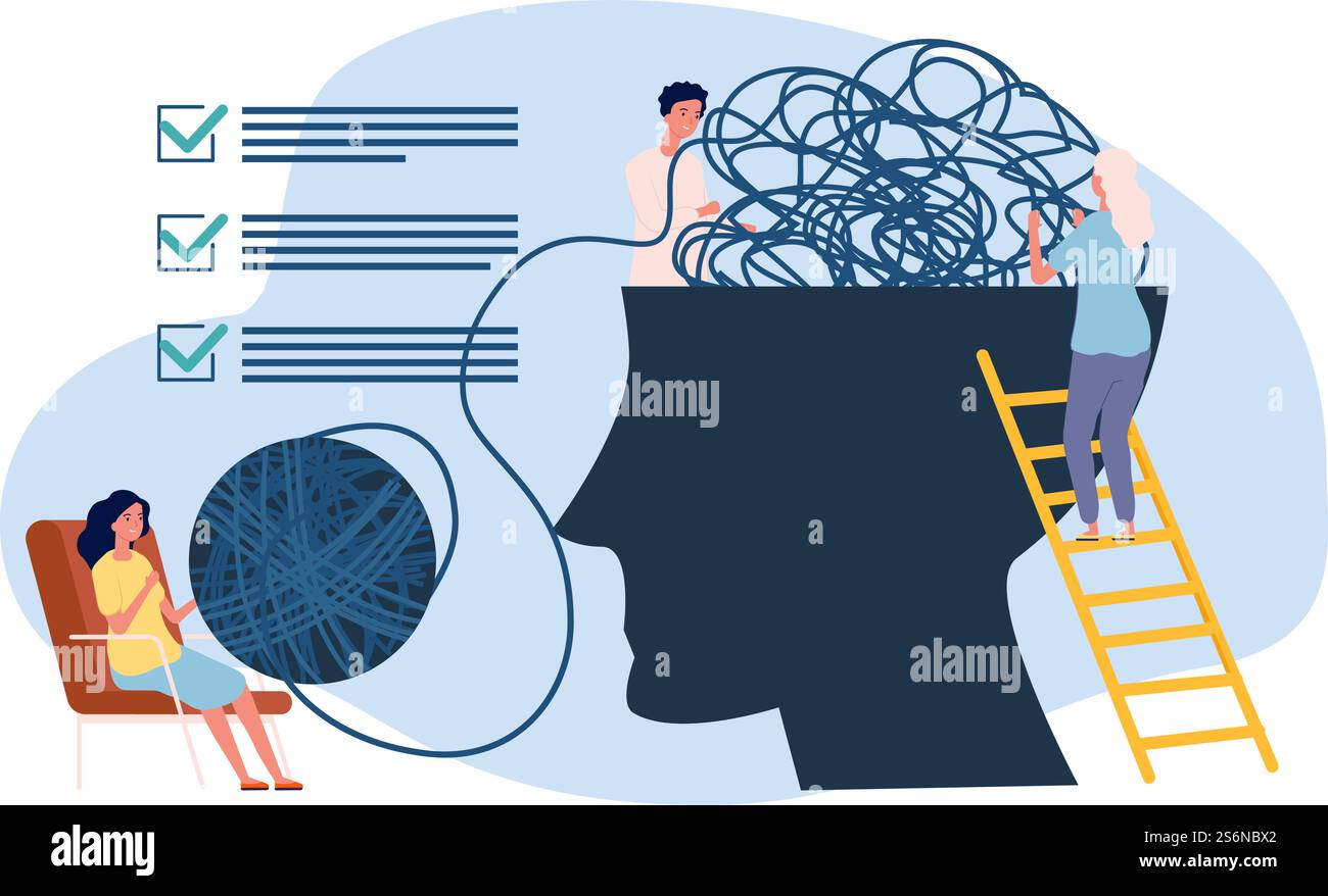 Psychotherapy concept. Psychologist assistance, mind update metaphor ...