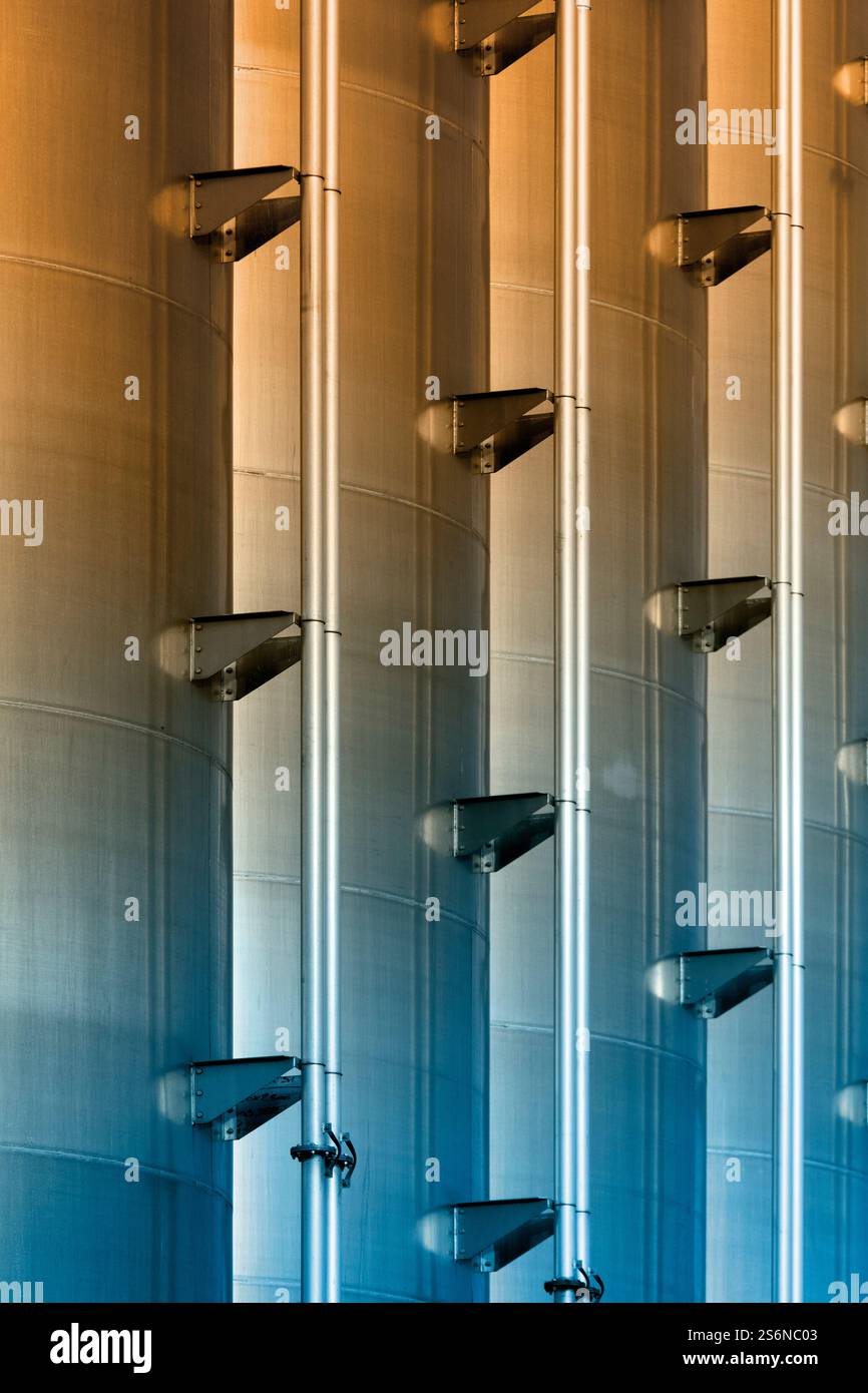 Industrial tanks - abstract - steel silos Stock Photo - Alamy