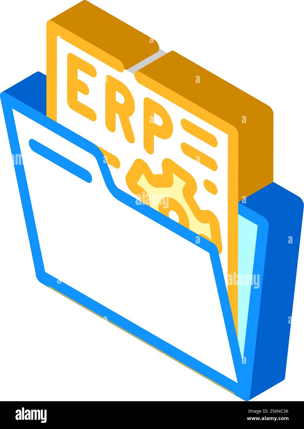 document erp isometric icon vector. document erp sign. isolated symbol ...