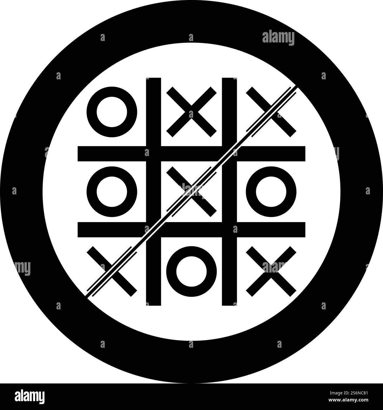 Tic tac toe icon in circle round black color vector illustration solid ...