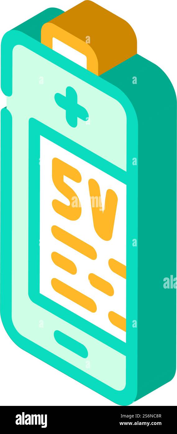 sv battery isometric icon vector. sv battery sign. isolated symbol ...