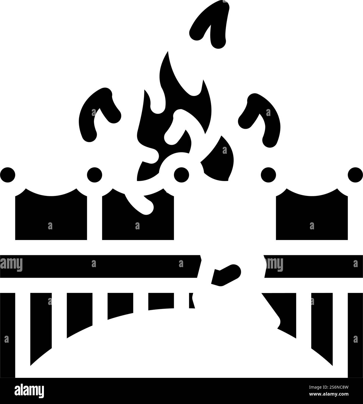 burn bridge and divorce glyph icon vector. burn bridge and divorce sign ...