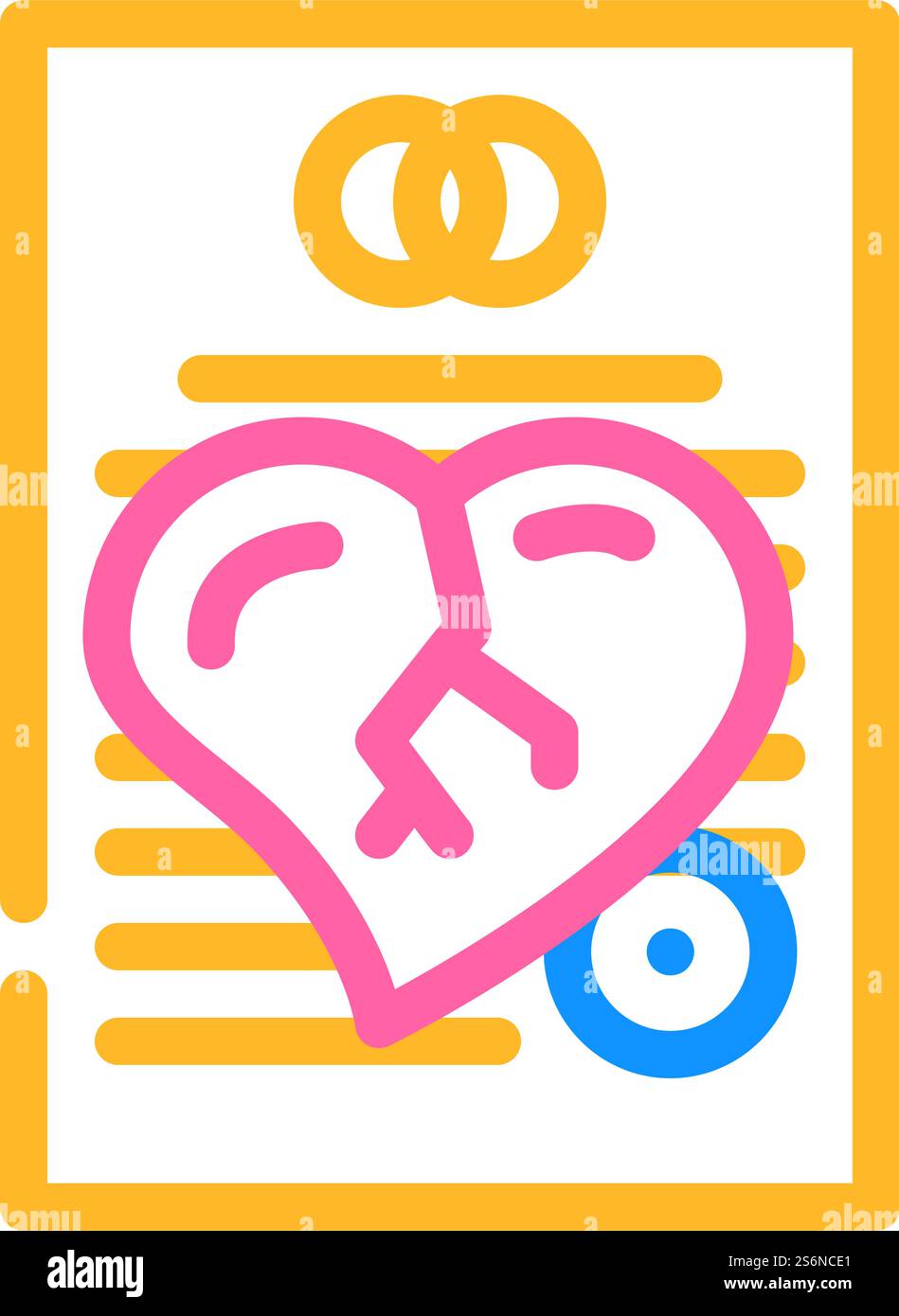 document of divorce color icon vector. document of divorce sign ...