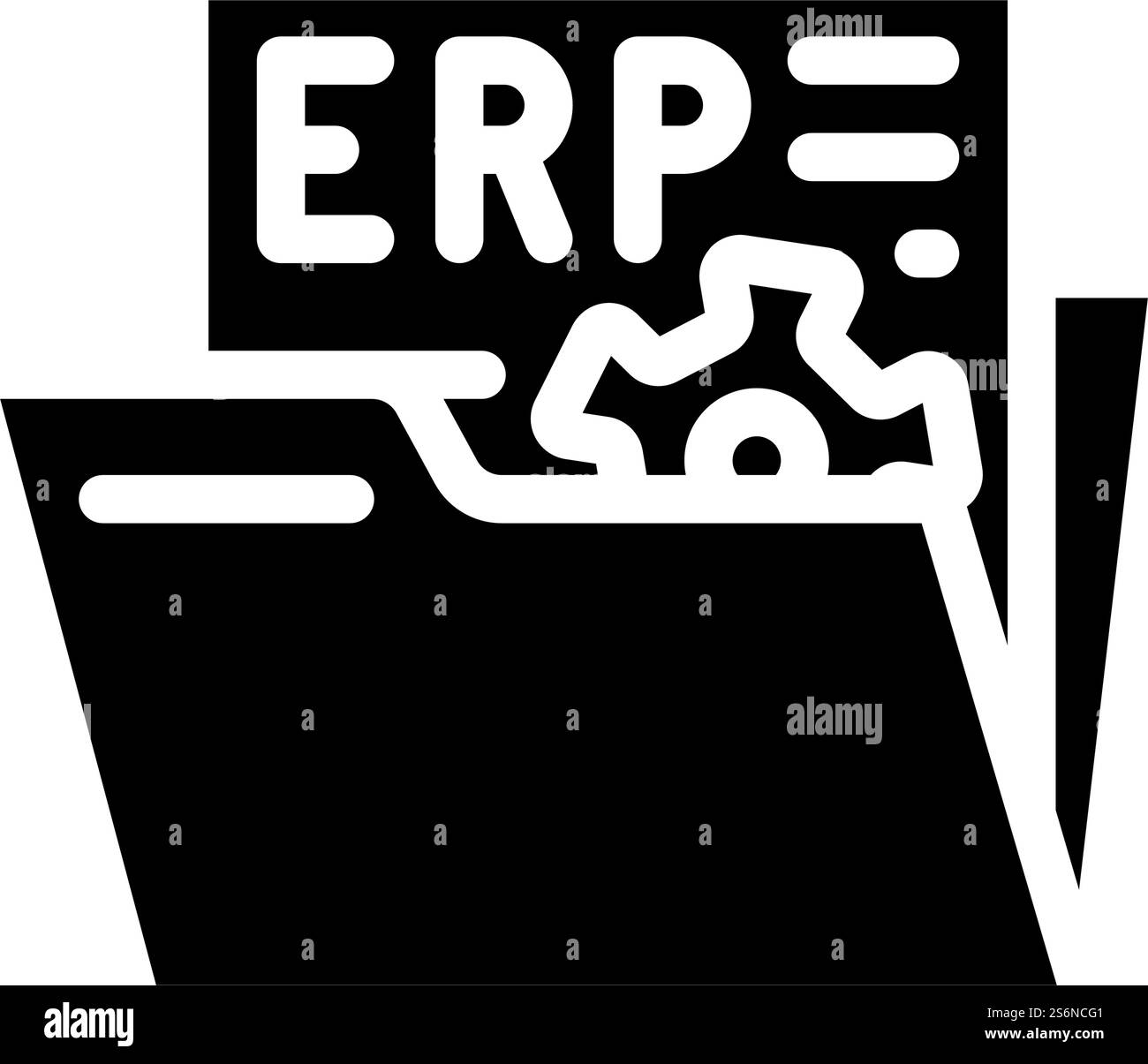 Document Erp Glyph Icon Vector Document Erp Sign Isolated Contour Symbol Black Illustration