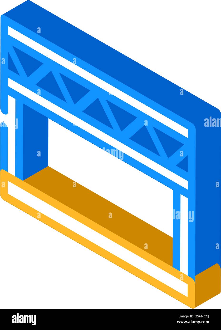 stage metal frame isometric icon vector. stage metal frame sign ...