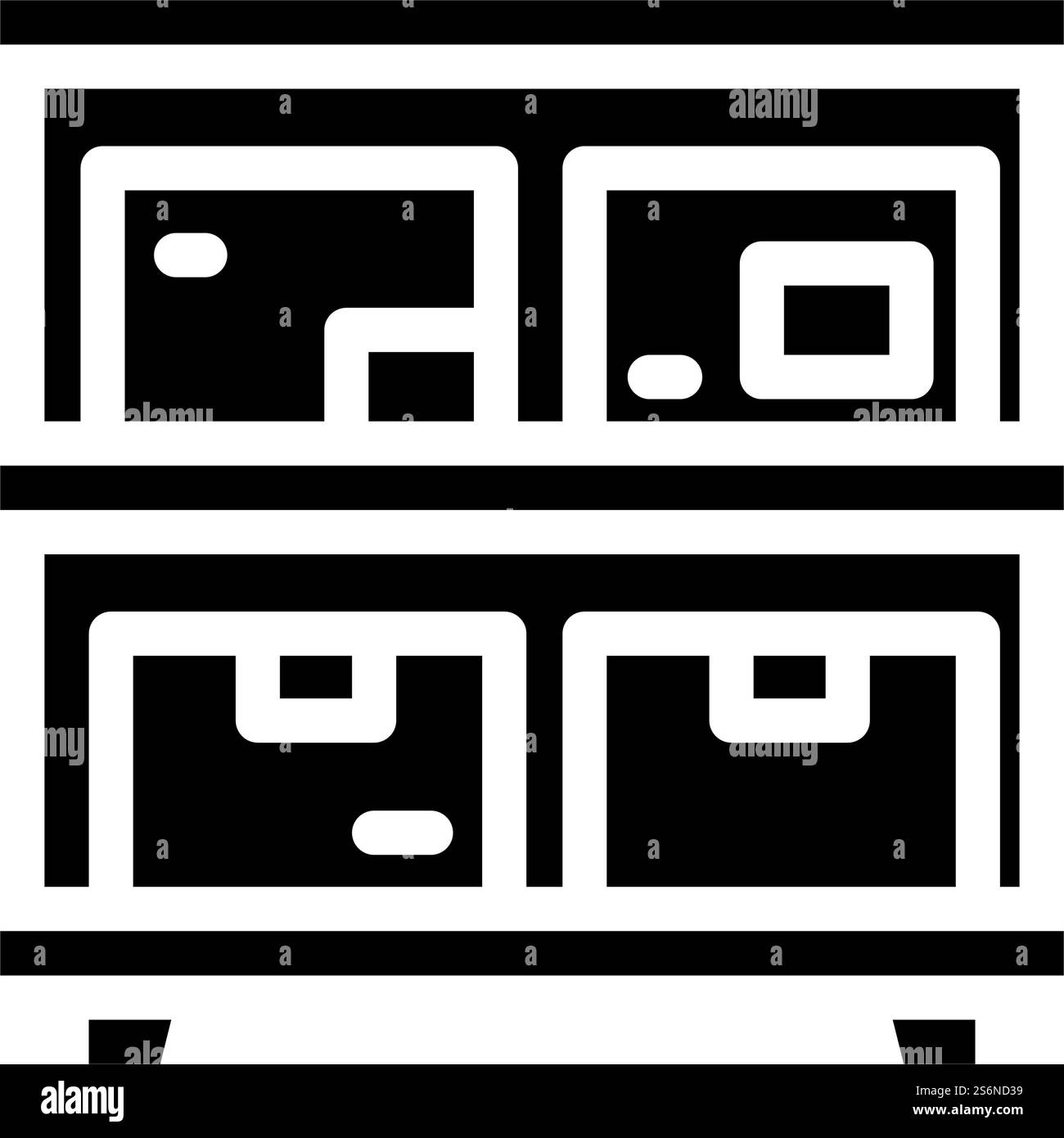 warehouse shelves glyph icon vector. warehouse shelves sign. isolated ...