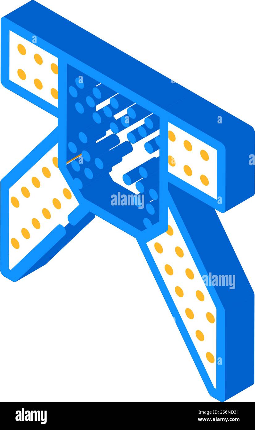 metal structure construction part isometric icon vector. metal ...