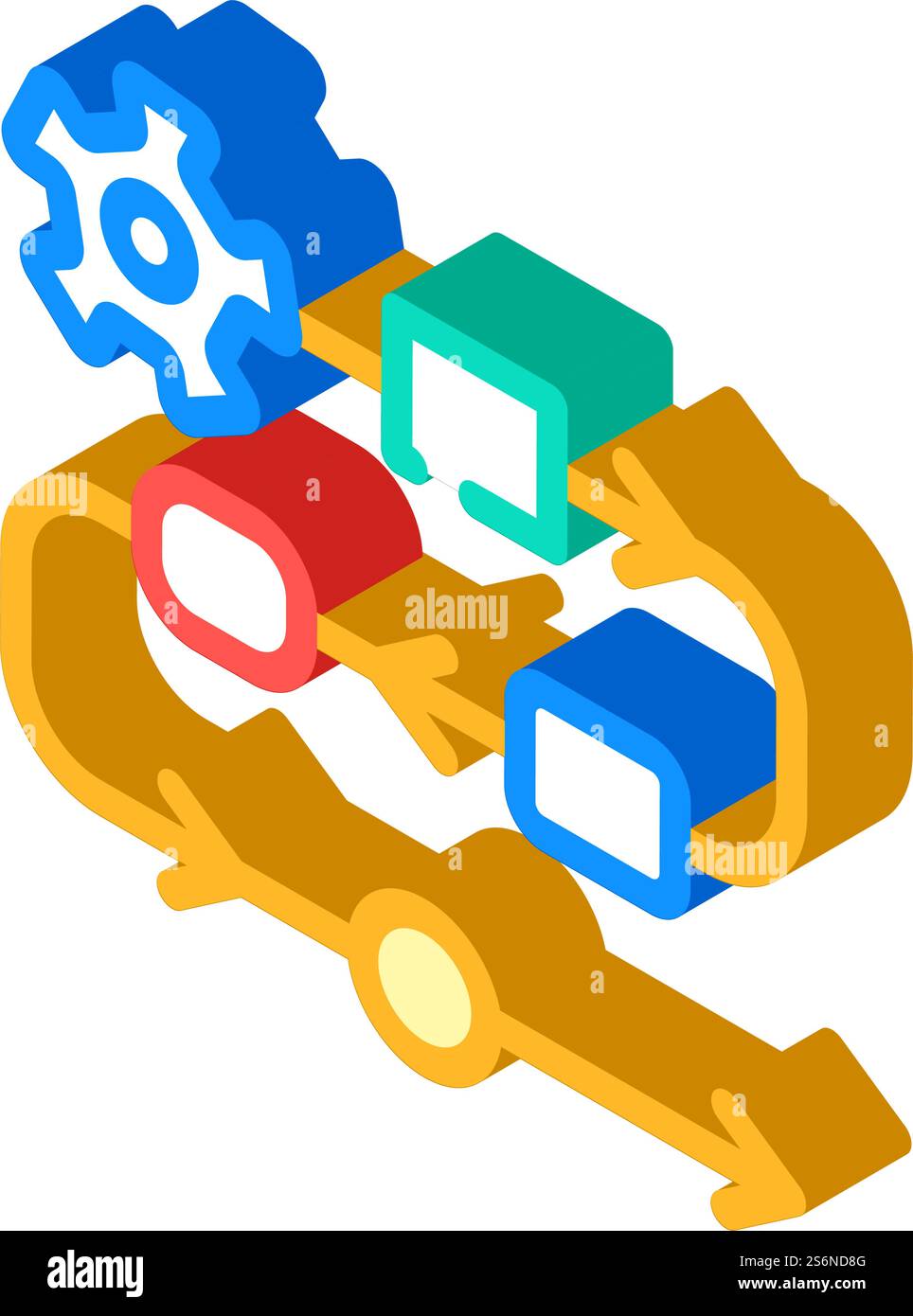 production stages at enterprise isometric icon vector. production ...