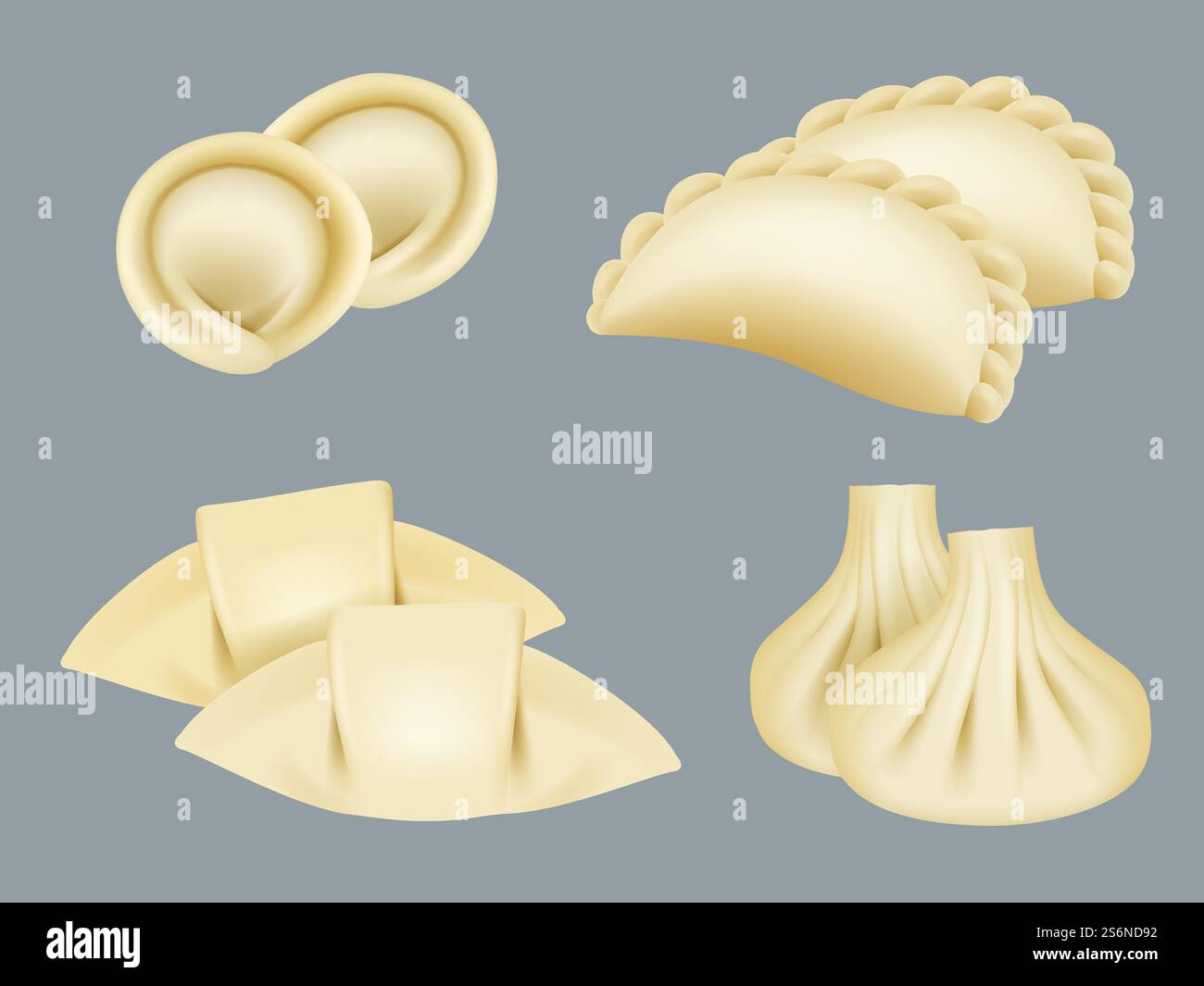 Dumplings. Products from dough wontons manti dumplings traditional ...