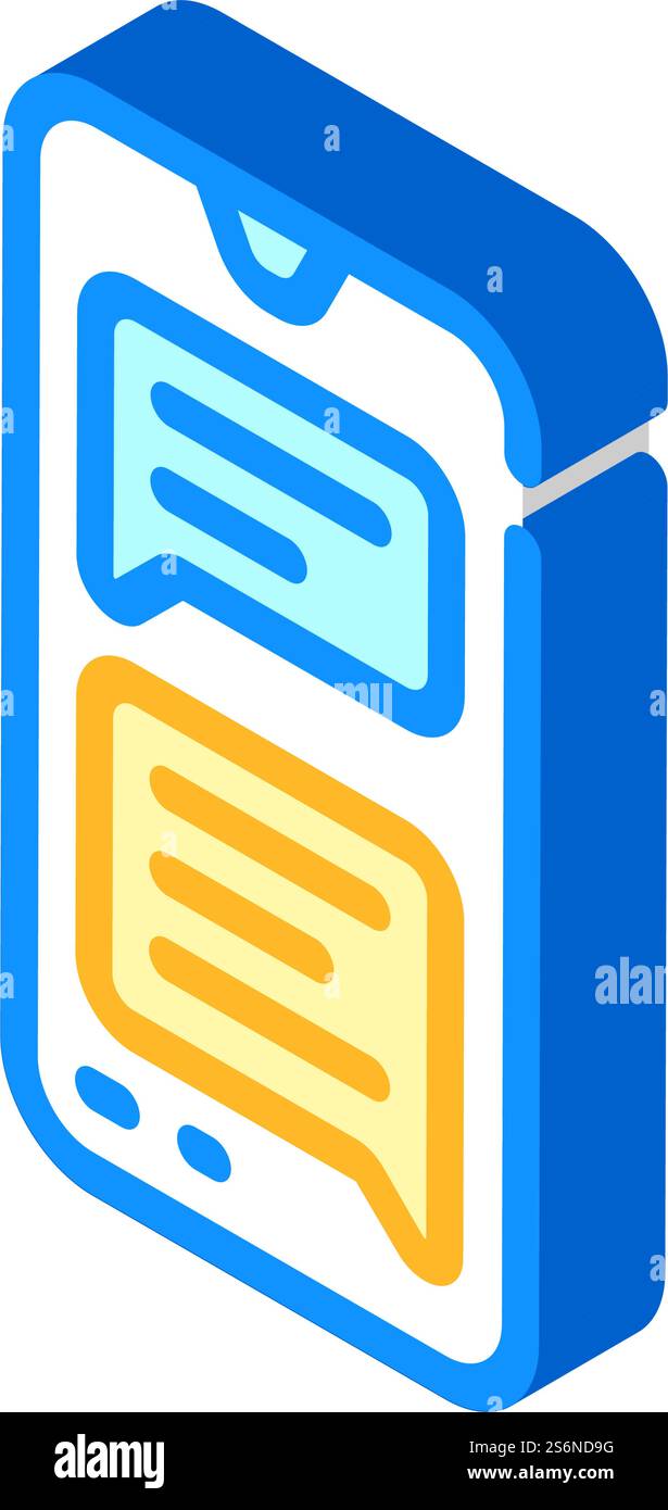 sms message conversation isometric icon vector. sms message ...