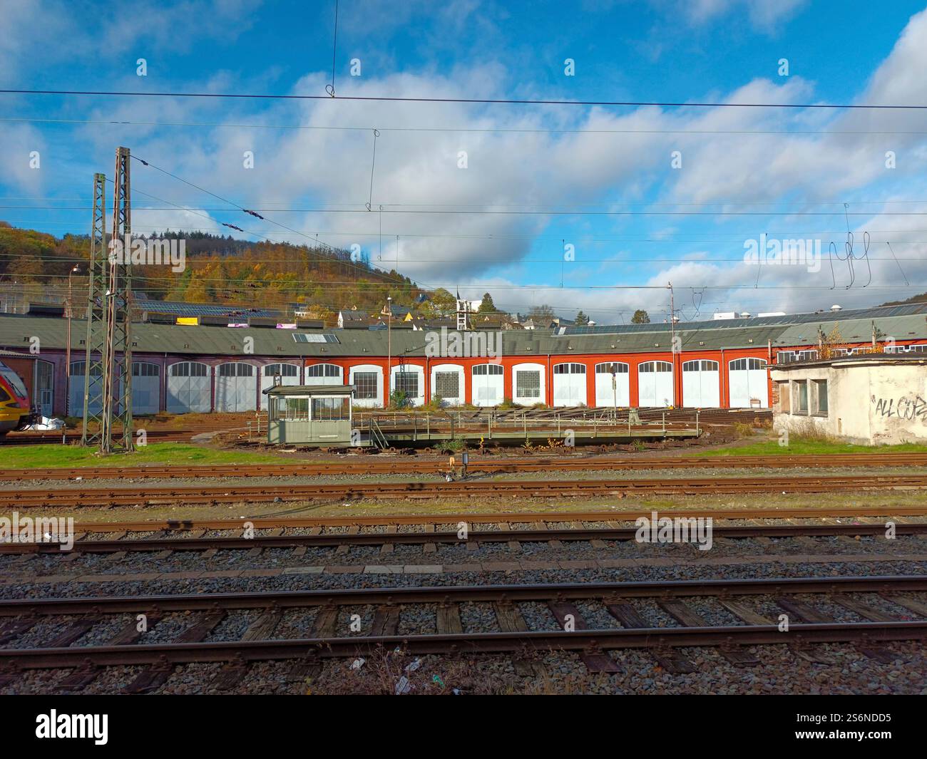 Old engine shed at the train station in Siegen Stock Photo - Alamy