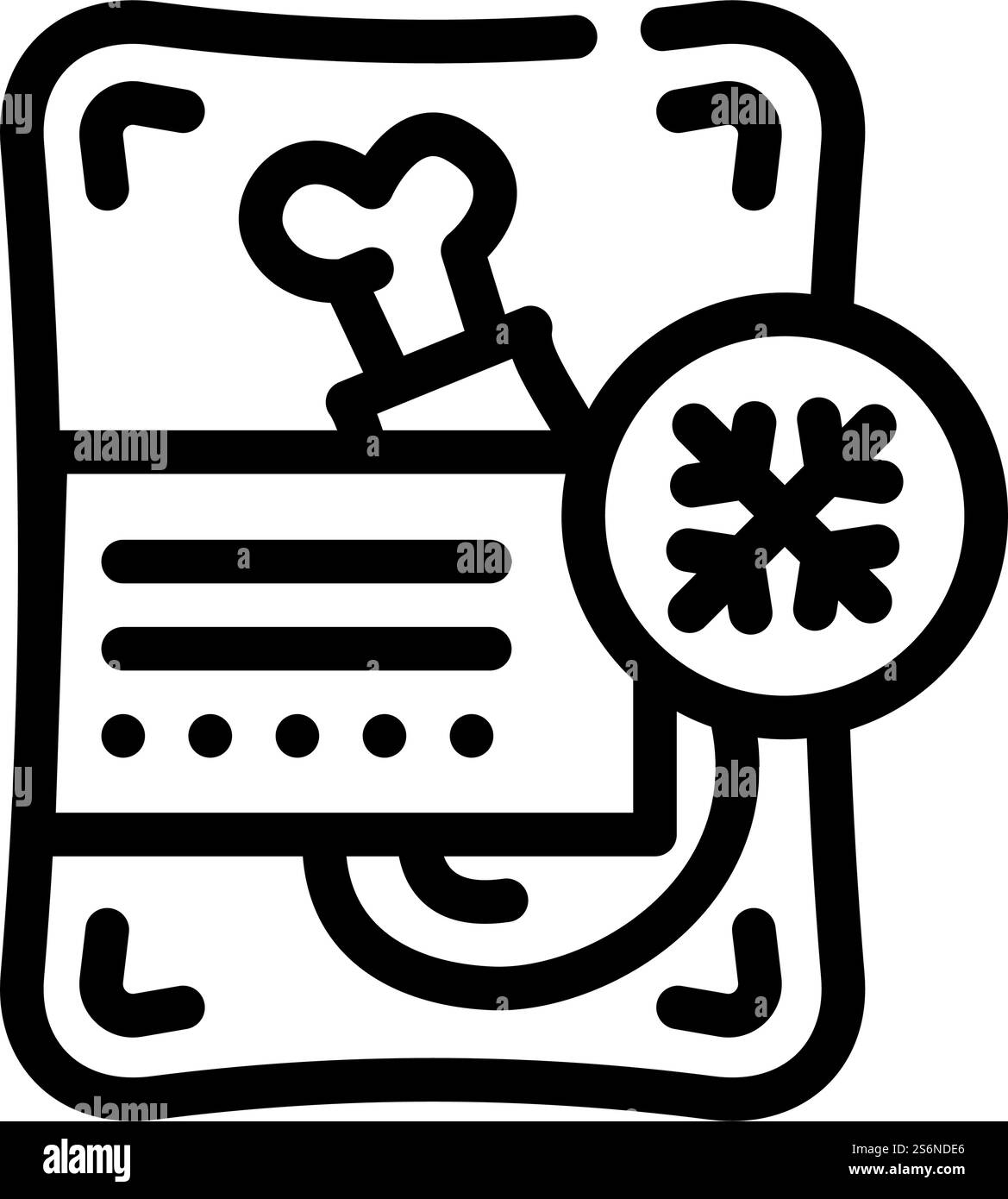 chicken meat frozen food line icon vector. chicken meat frozen food ...