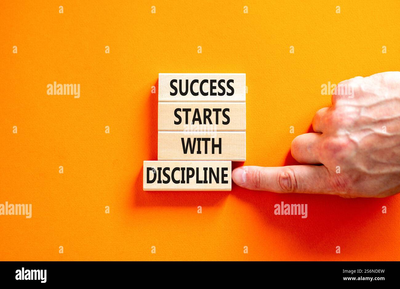 Success starts with discipline symbol. Concept words Success starts with discipline on beautiful ...
