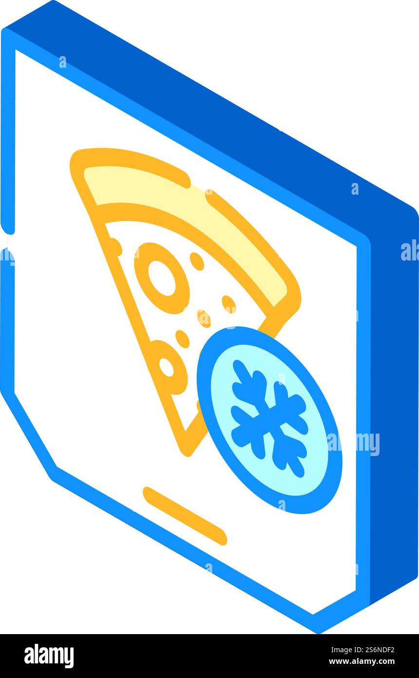 pizza frozen food isometric icon vector. pizza frozen food sign ...