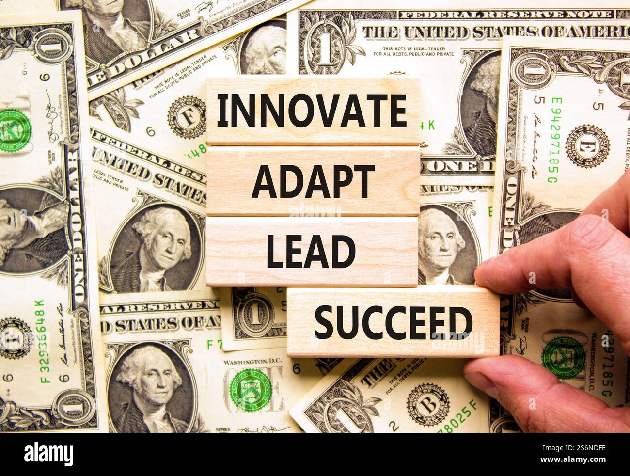 Innovate adapt lead succeed symbol. Concept words Innovate Adapt Lead ...