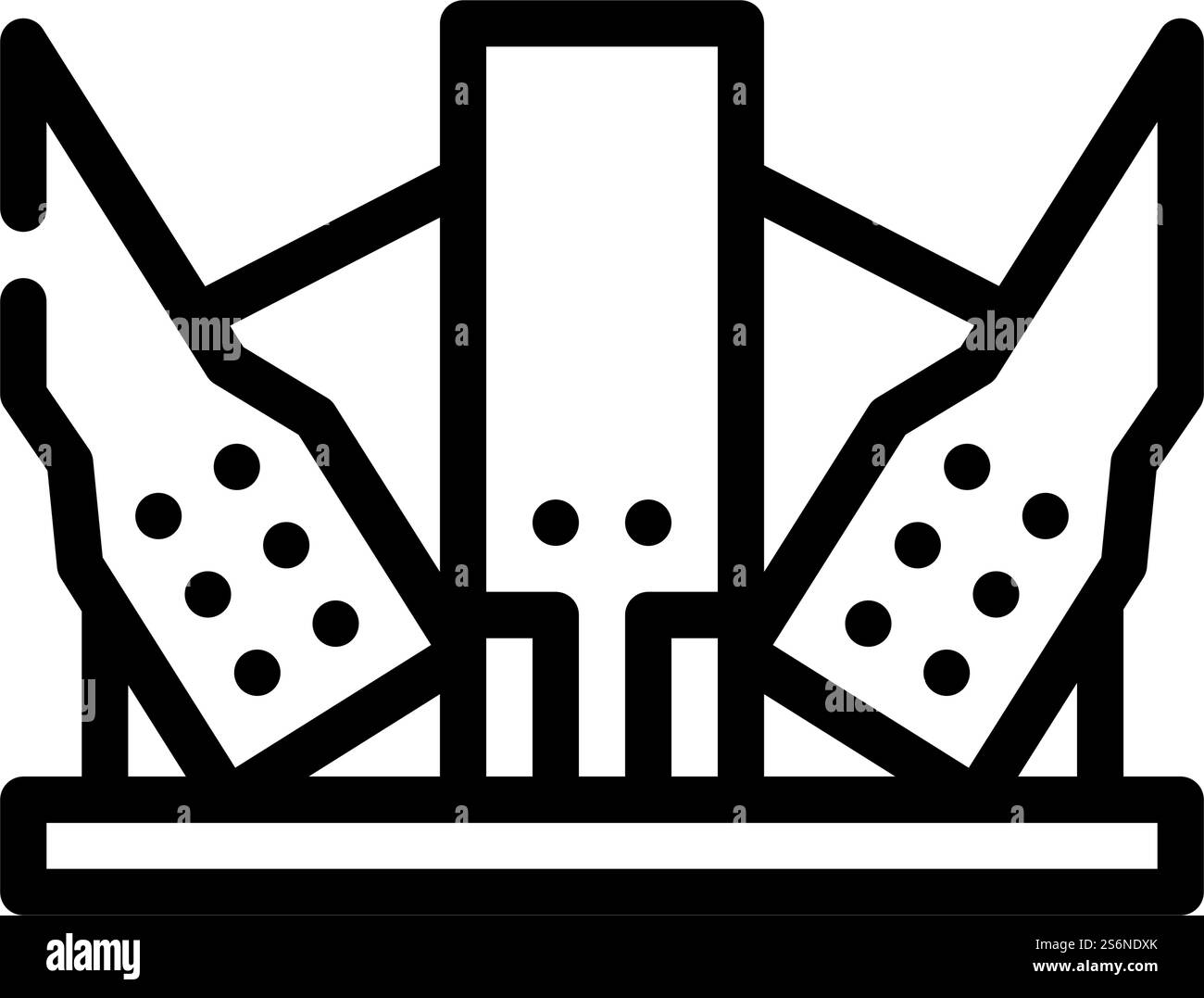 modern metal frame building line icon vector. modern metal frame ...