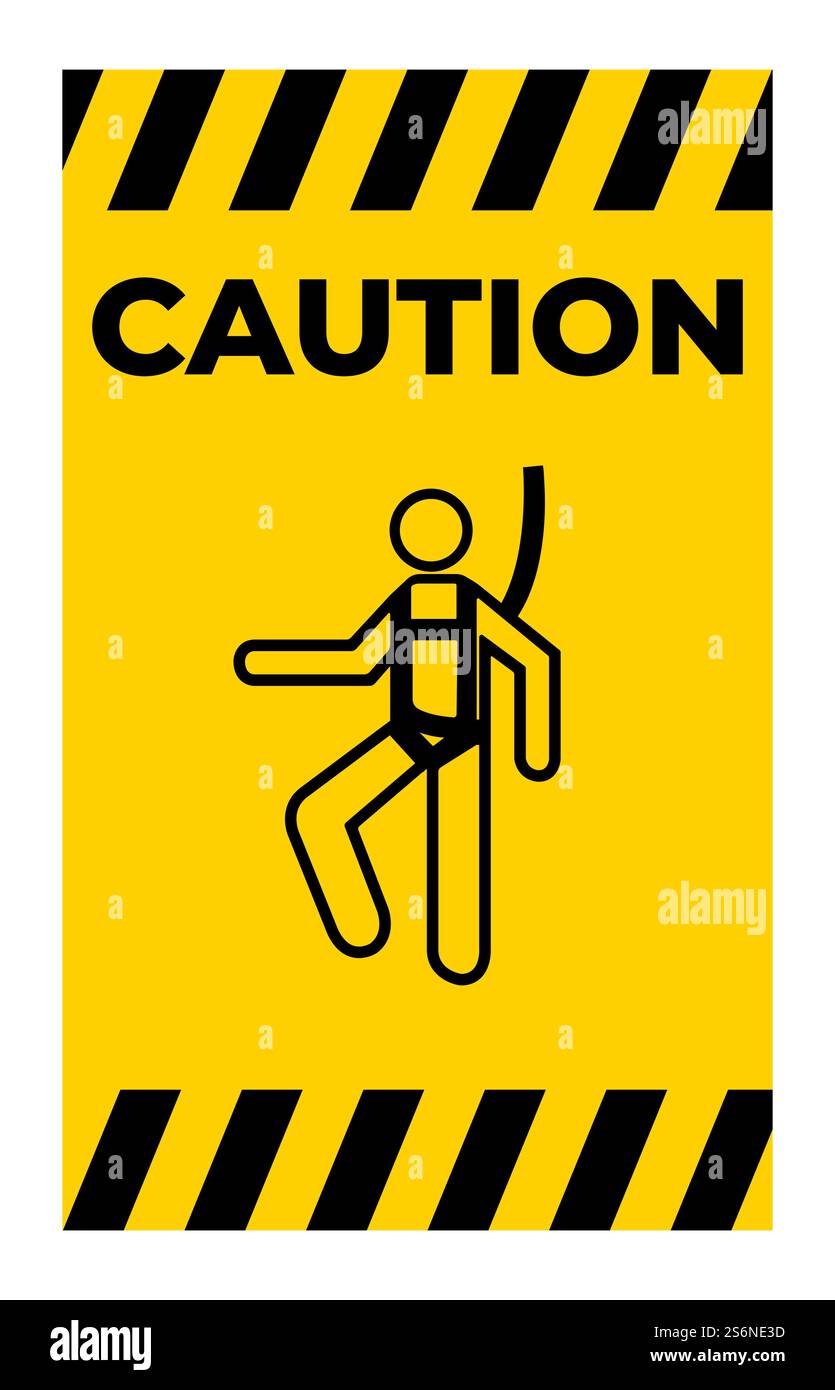 Symbol Wear Safety Harness Sign Isolate On White Background,Vector ...