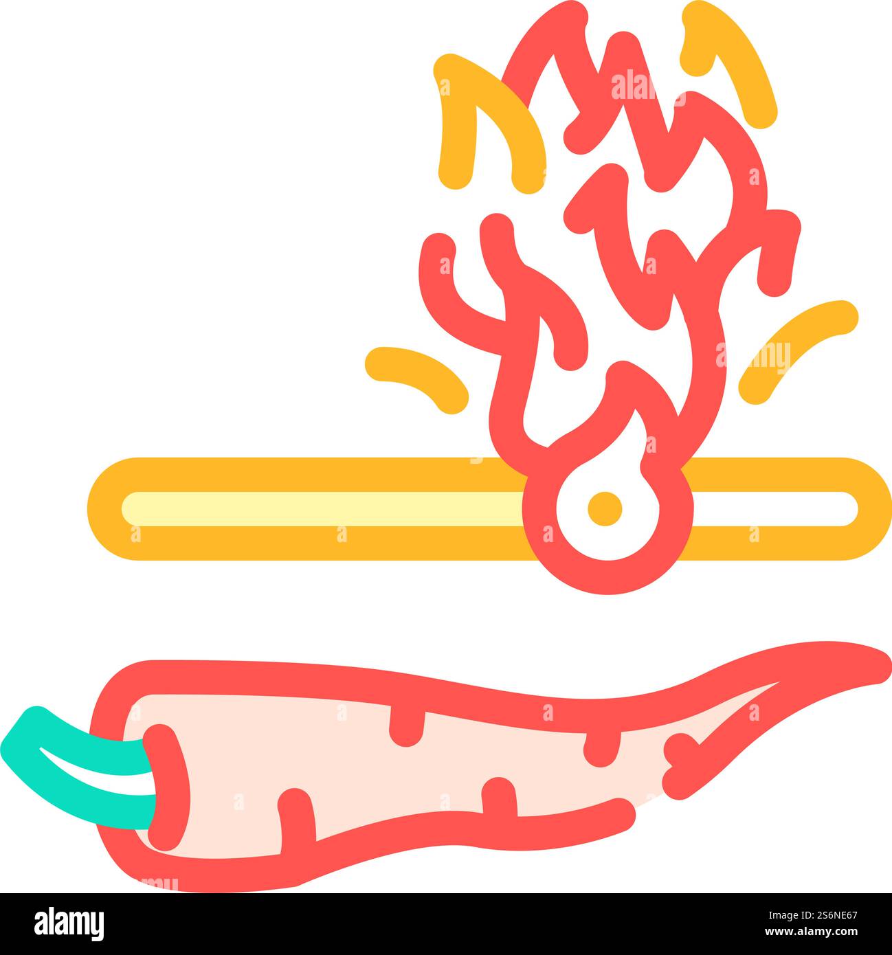 spicy vegetable burn scale color icon vector. spicy vegetable burn ...