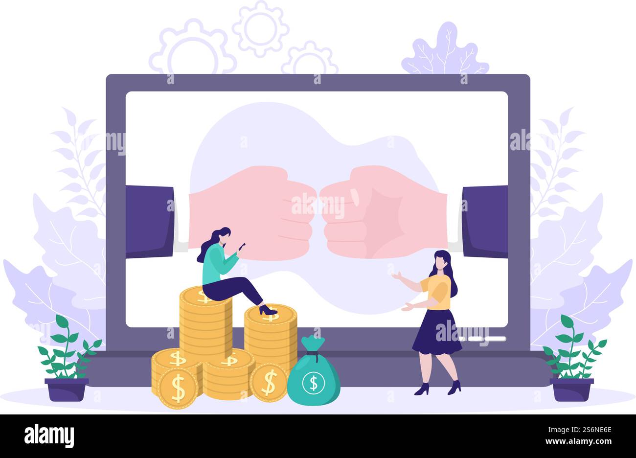 Two Businessmen Reach a Deal or Agreement Shaking Hands on Cooperation ...