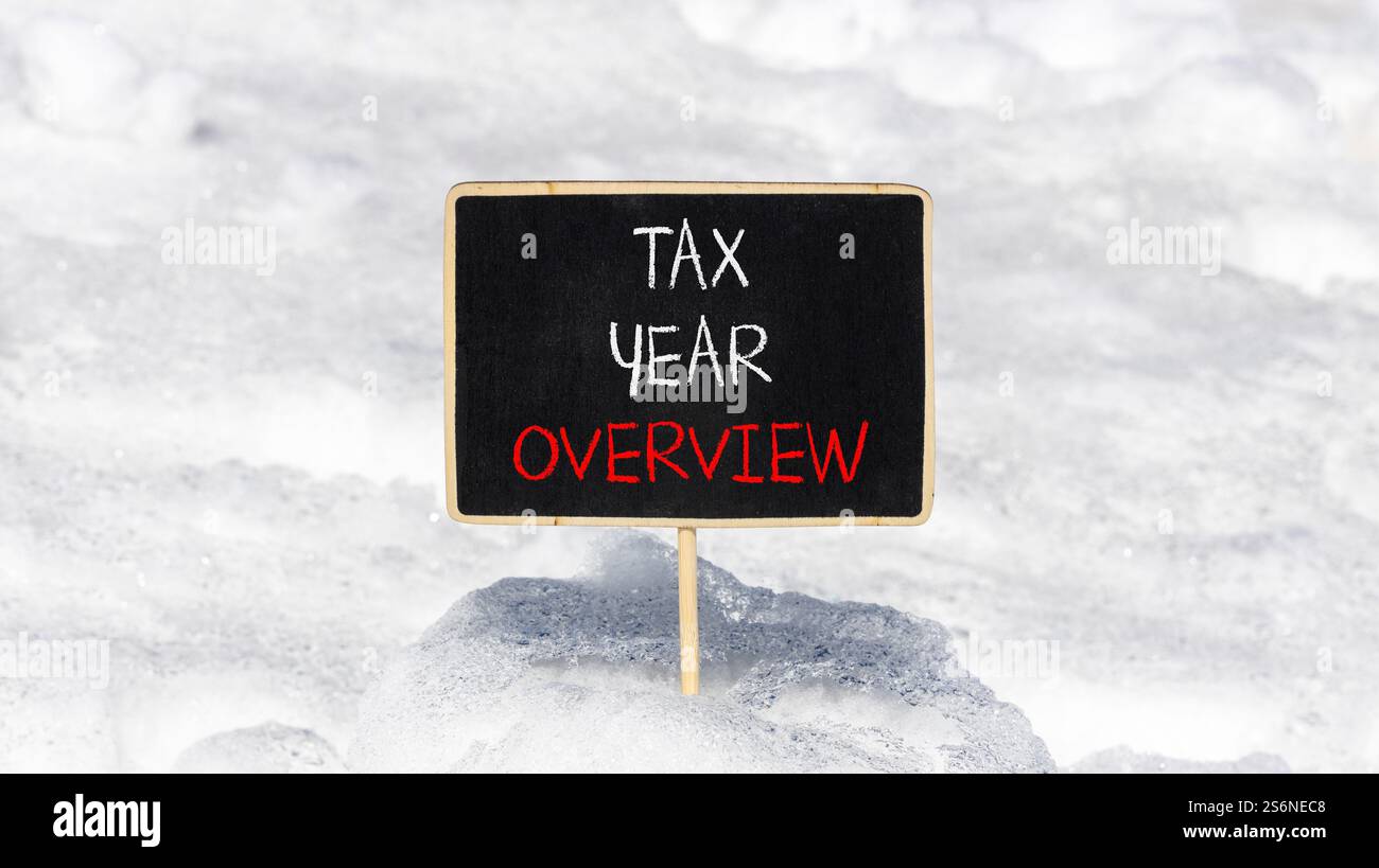 Tax year overview symbol. Concept words Tax year overview on beautiful ...