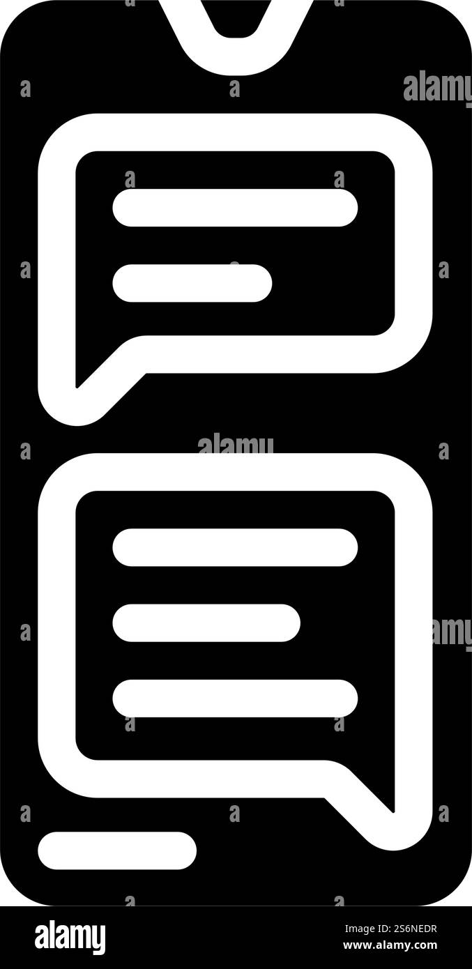 sms message conversation glyph icon vector. sms message conversation ...