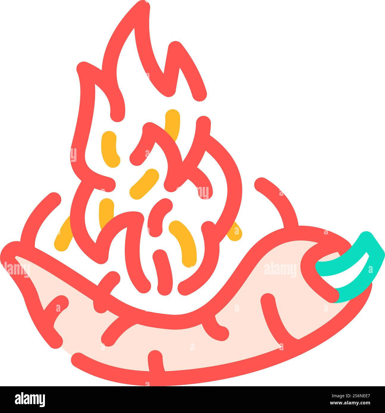 burning spice pepper vegetable color icon vector. burning spice pepper ...