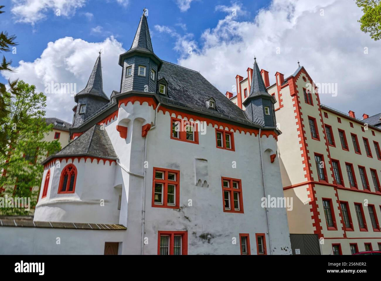 Beautiful historic building on the Rhine promenade in Boppard Stock ...