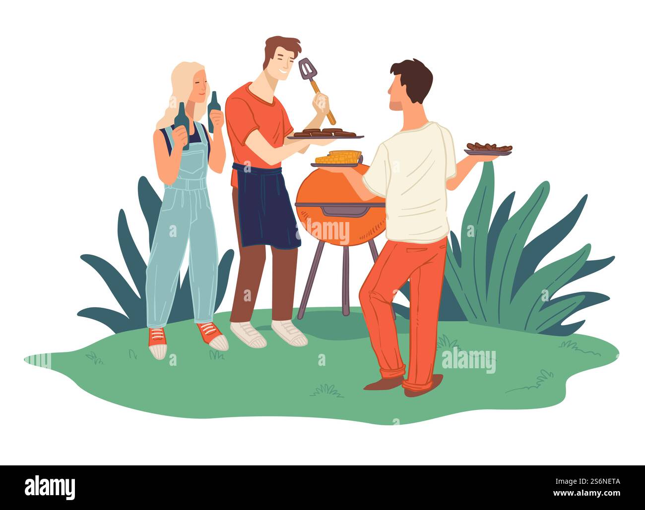 Beer party with friends on the weekend at home Stock Vector Images - Alamy