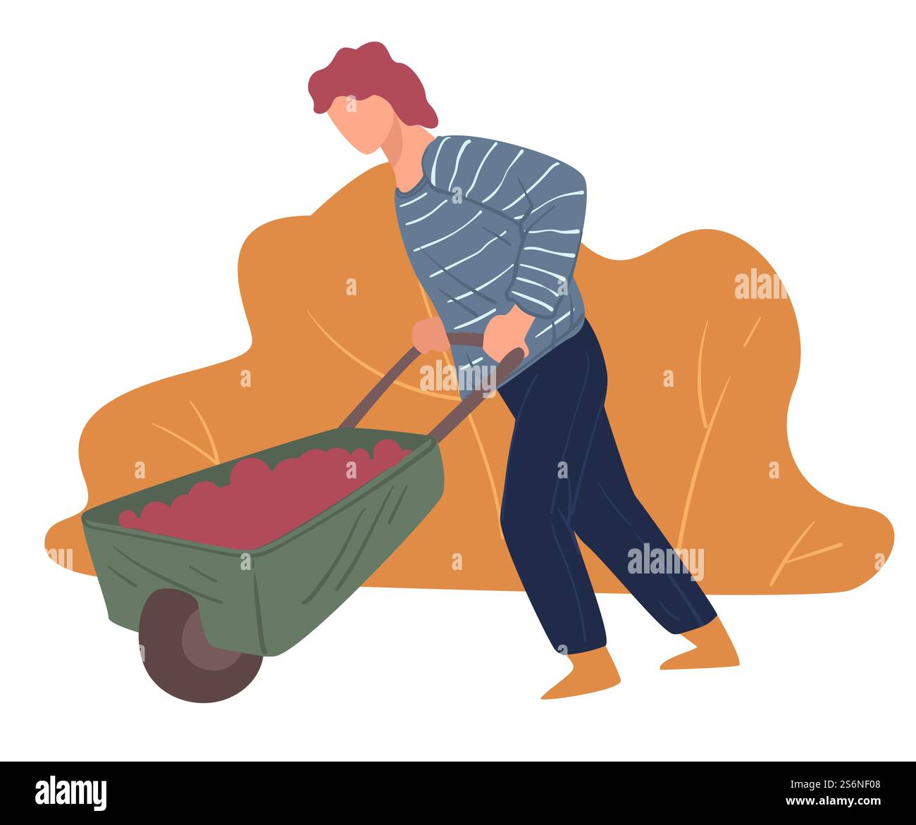 Man working on tomato plant Stock Vector Images - Alamy