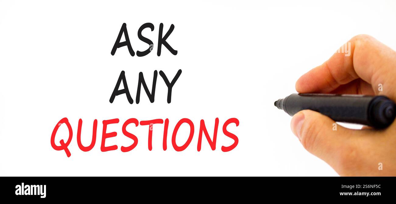 Ask any questions symbol. Concept words Ask any questions on beautiful ...