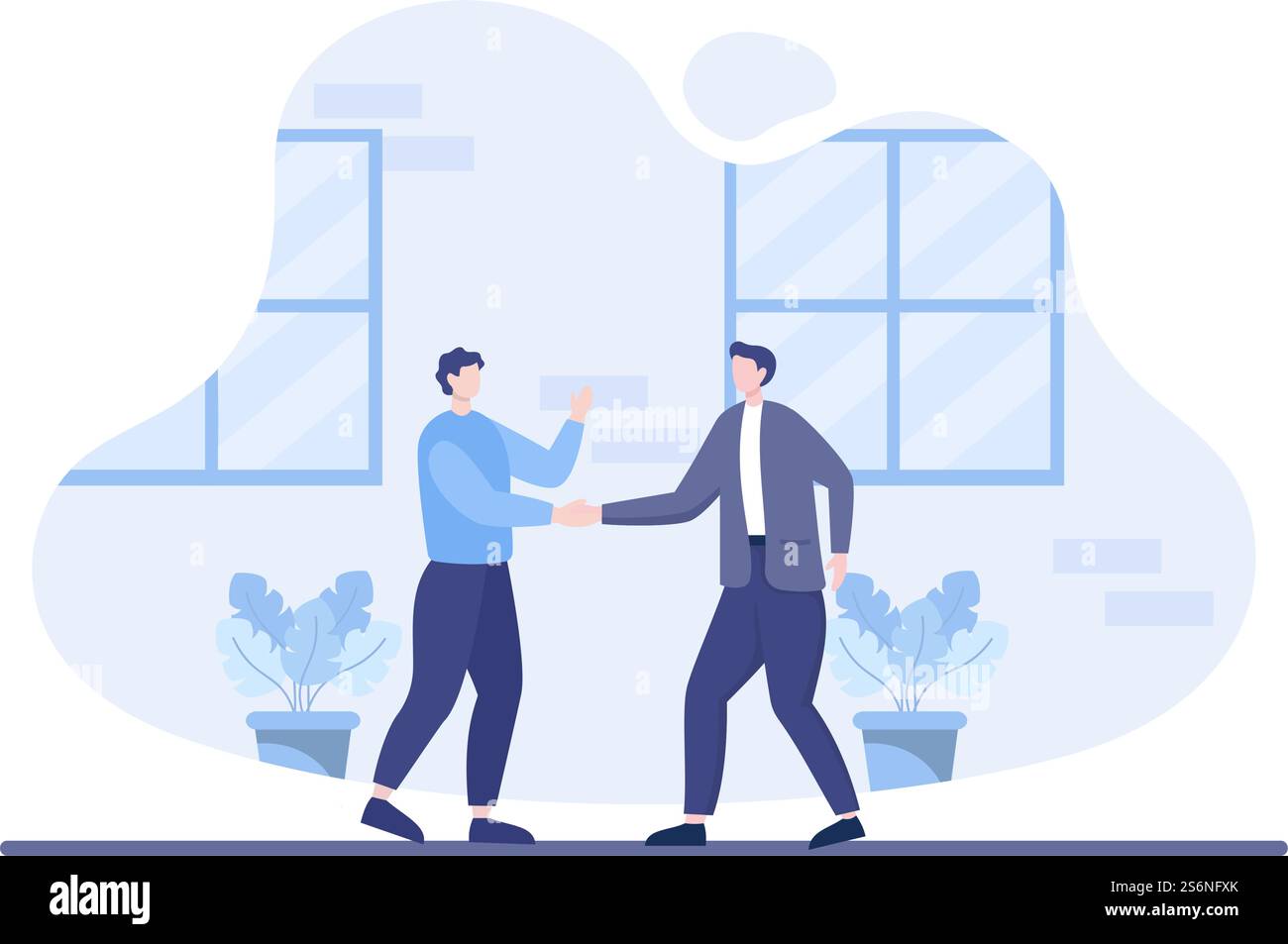 Two Businessmen Reach a Deal or Agreement Shaking Hands on Cooperation ...