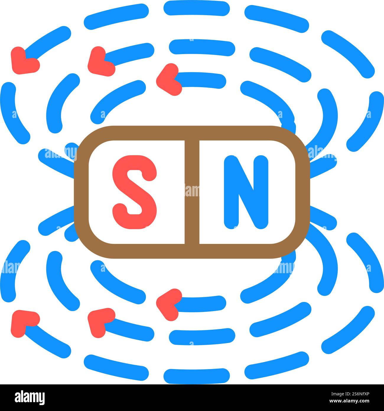 field electromagnetic color icon vector. field electromagnetic sign ...