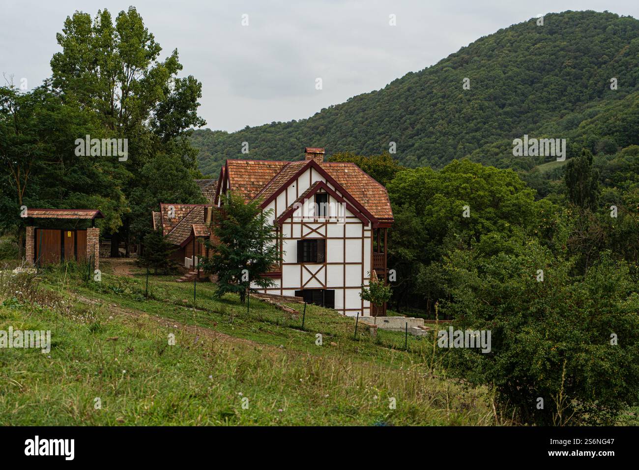 Traditional German framing house in the mountain Stock Photo - Alamy